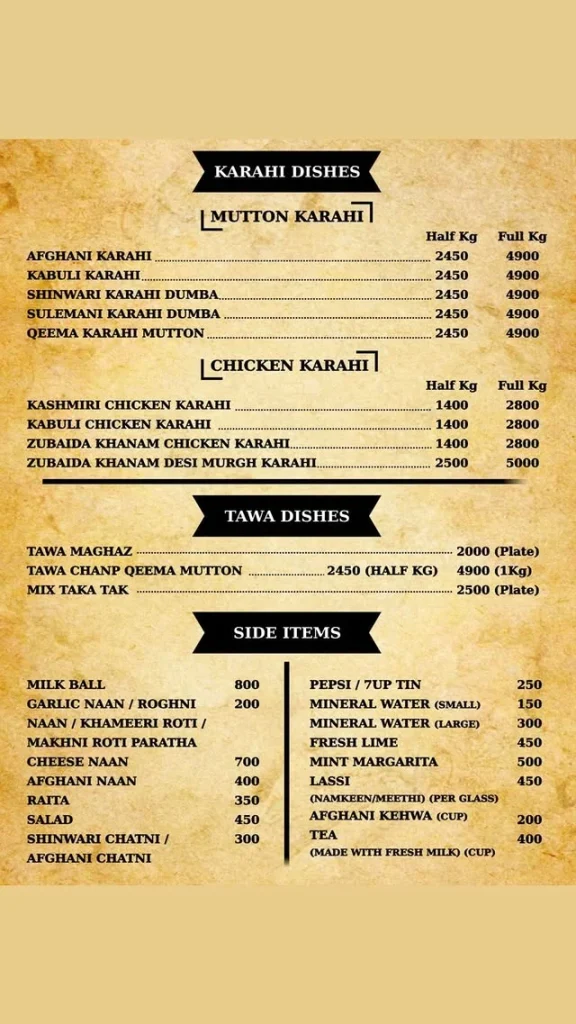 HN Foods Islamabad (Afghani Cuisine) – Menu, Hi-Tea, Contact Number ...
